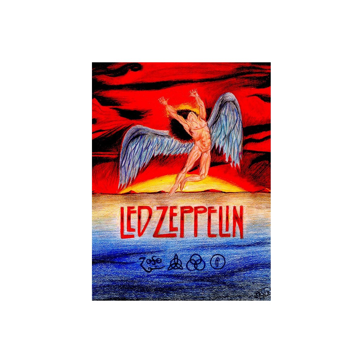 Placa Decorativa Led Zeppelin Apollo Logos