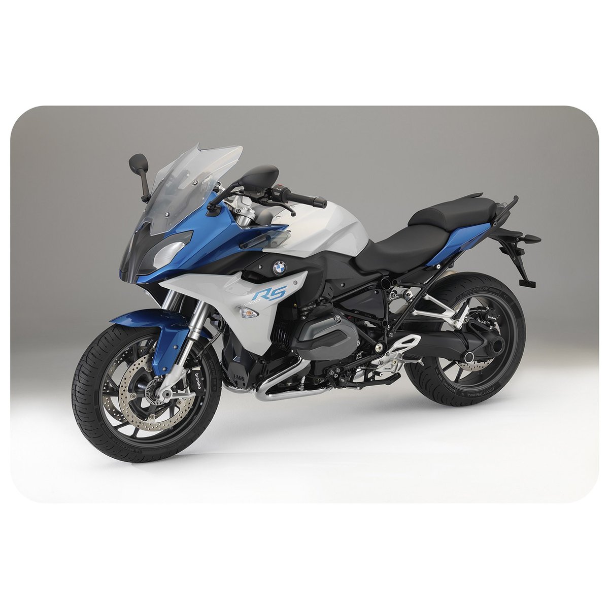 Tapete Para Porta Moto BMW R1200R Azul e Branco