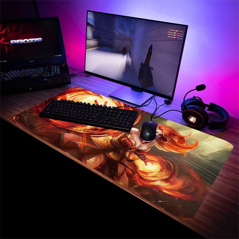 Mouse Pad Gamer Dota 2 Chamas Lina