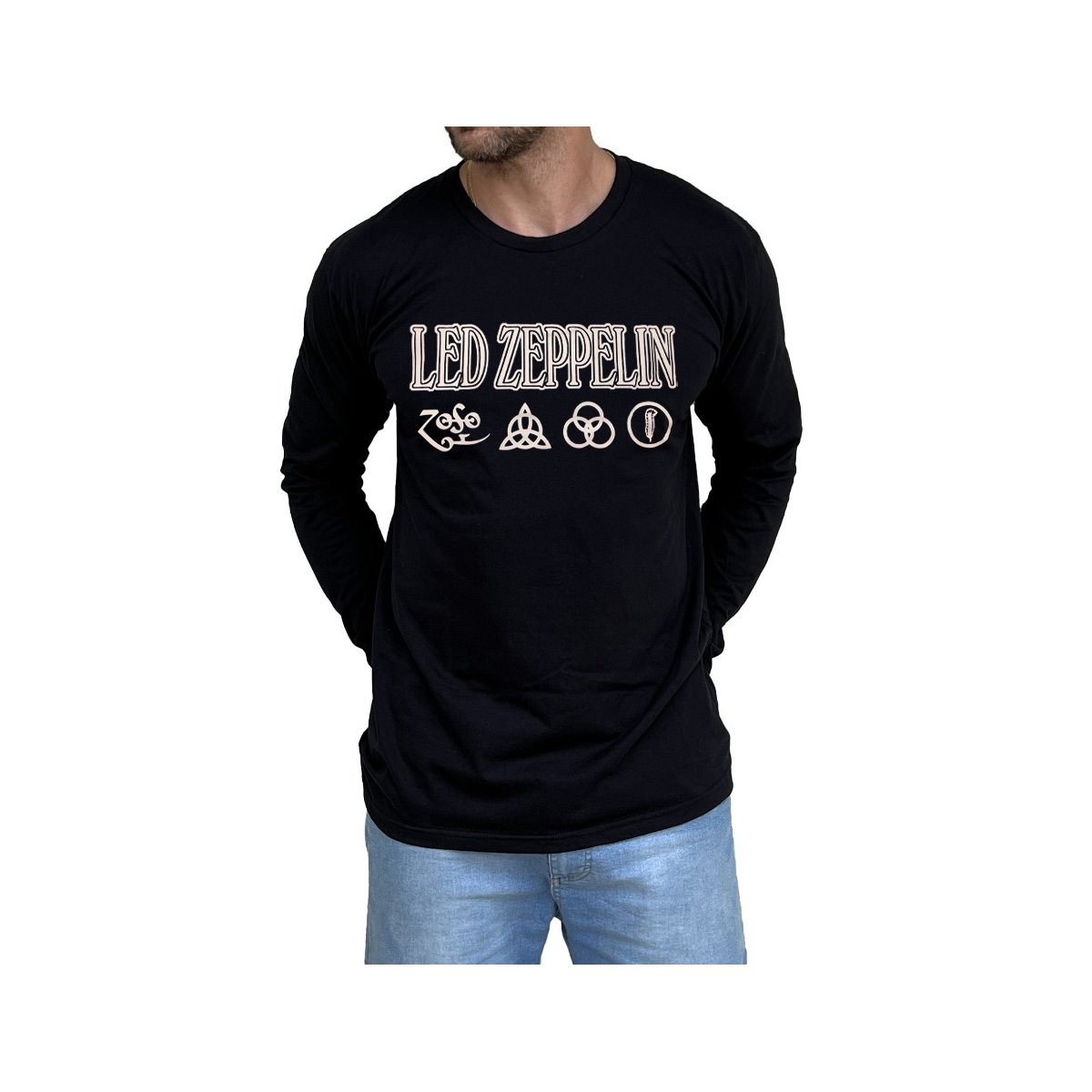 Camiseta Manga Longa Led Zeppelin Definitive Collection com Punho - UNISSEX