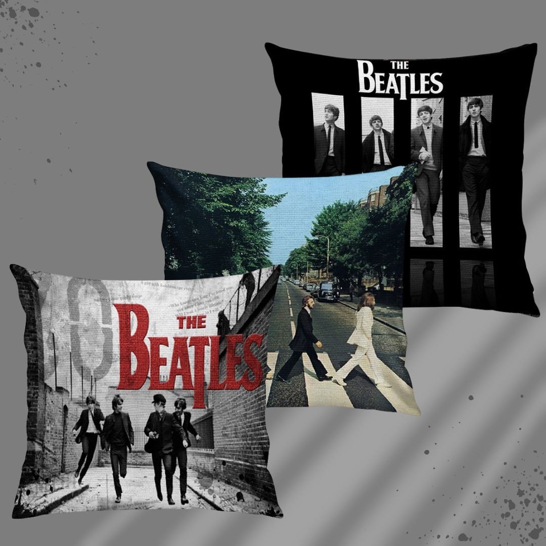 Kit 3 Capas Para Almofadas The Beatles Único